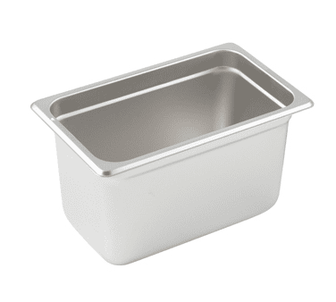 Steam Table Pan, 1/4 size, 10-5/6” x 6-5/16” x 6” deep, 25 gauge st ...